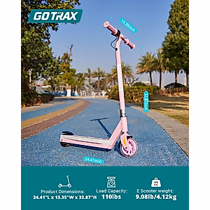 Gotrax SCOUT PRO Kids Electric Scooter, Max 6Mph and 30min Riding Time, Thumb-Throttle Control with PU luminous Front Wheels (5.0''), Ideal Kick Scooter for Kids Ages 4-7, Black