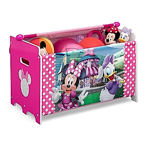 Delta Children Disney Minnie Mouse 3-Piece Toddler Playroom Set– Includes Table, Chair and Toy Box, Pink