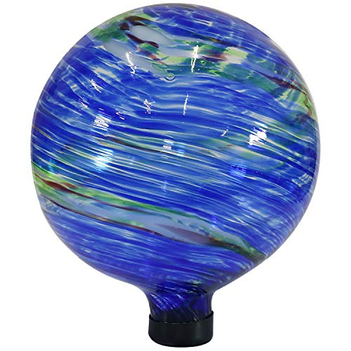 Sunnydaze 10-Inch Glass Outdoor Gazing Globe - Reflective Ball Yard Ornament for Patio or Lawn - Northern Lights