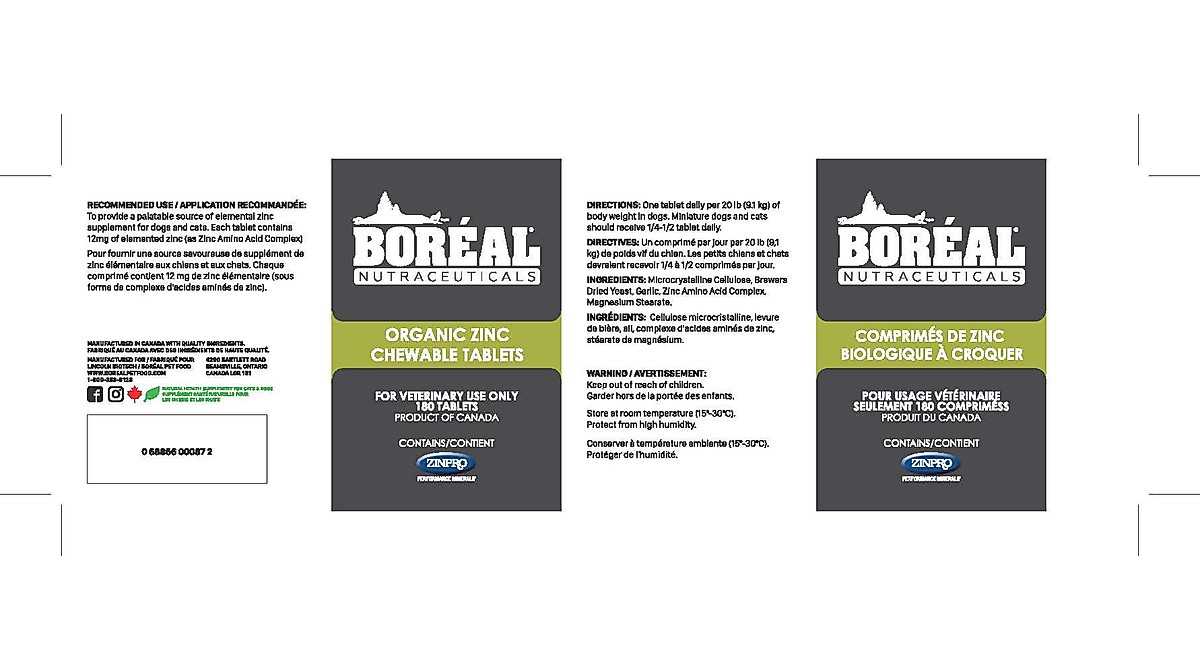 Boreal Organic Zinc Tablets for Dogs & Cats - 180 Chewables