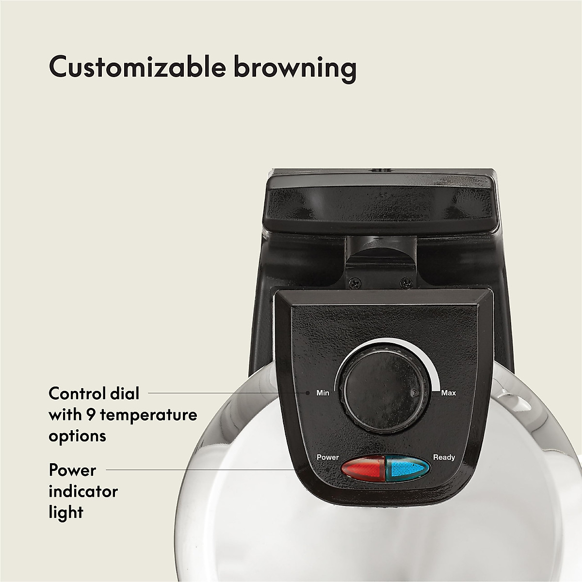 BELLA Classic Rotating Non-Stick Belgian Waffle Maker, Perfect 1" Thick Waffles, PFOA Free Non Stick Coating & Removeable Drip Tray for Easy Clean Up, Browning Control, Stainless Steel