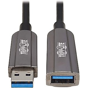 Tripp Lite USB-A 3.2 Fiber Active Optical Extension Repeater Cable (M/F), 5 Gbps, CL3-rated PVC Jacket, in-Wall Installation Rated, 98 Feet / 30 Meters, 3-Year Warranty (U330F-30M-G1)