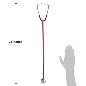 Dixie EMS Single Head Lightweight Stethoscope, Latex Free, for Doctors, Nurses, Students, Medical and Home Use - Red