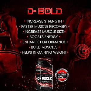 Extreme D-Bold | Mass & Weight Gainer Capsule for Fast Weight & Muscle Gain, Stamina & Strength, for Men & Women, Natural Alternative for Bulking - (90 Cap) (Pack of 1)