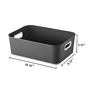 Plastic Storage Bins, 3 Pack Organizer Bins Pantry Organization And Storage Baskets for Organizing