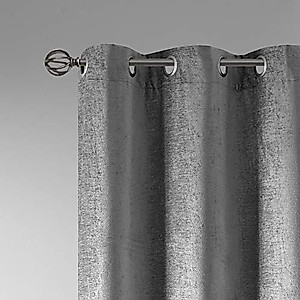 Madison Park Luxe Chenille Window Curtain Pair, 42" W x 108" L, Grey