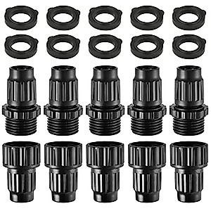 Milkary 5 Sets Garden Expandable Hose Repair Kit, Plastic Water Faucet Adapter Hose Female Male Connectors with 10 Pieces 3/4 Inch Rubber Gaskets, Garden Hose Fittings