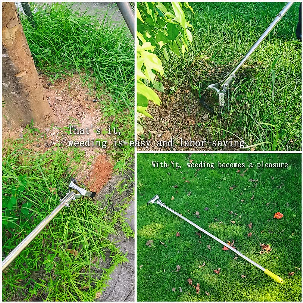 MXJIAELE Stirrup Hoe Garden Hoe Edger Weeder Hollow Hoe Gardening Tool Long Handle Weeding Hoe Portable Household Vegetable Garden Soil loosening Planting Tool