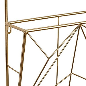 Deco 79 Rustic Metal Rectangle Wall Shelf, Set of 2 15", 30"H, Gold