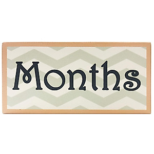 Wood Baby Milestone Age Photo Blocks Set Track Weeks, Months and Years Perfect Baby Shower Present