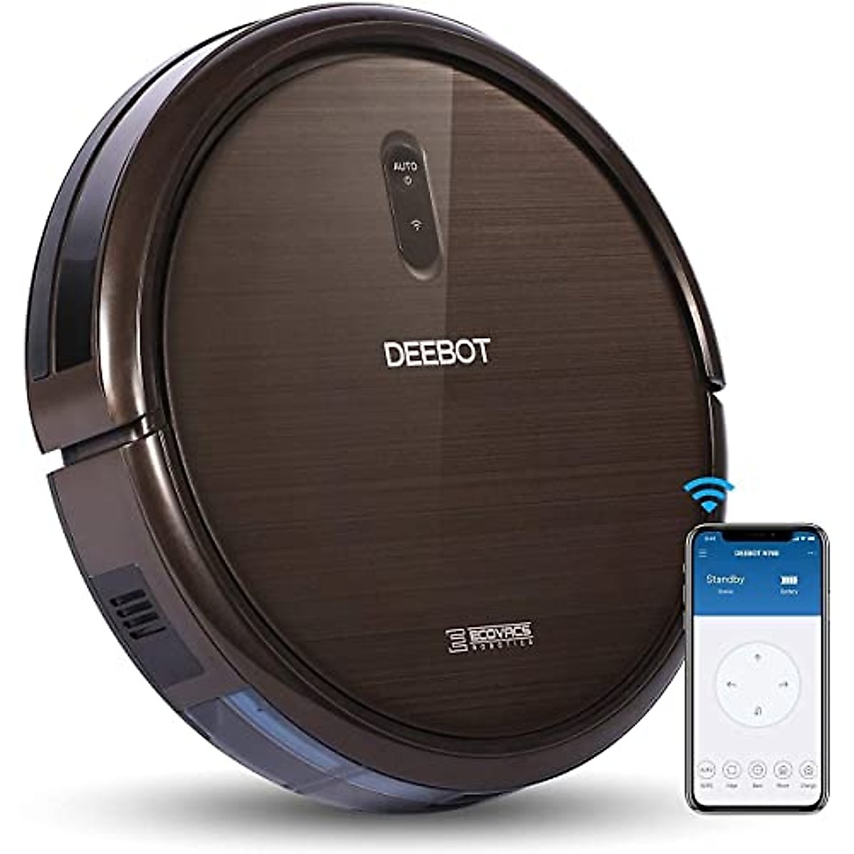 ECOVACS DEEBOT N79S Robotic Vacuum Cleaner with Max Power Suction, Upto 110 Min Runtime, Hard Floors and Carpets, Works with Alexa, App Controls, Self-Charging, Quiet