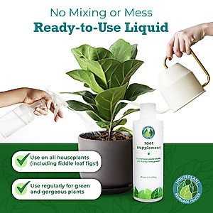 Houseplant Resource Center - Root Supplement, Liquid Root Stimulator - for Fiddle Leaf Fig & Indoor Plants - Propagation Promoter, Root Rot Treatment - Food for Healthy Roots, Stems, & Leaves - 8 Oz