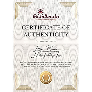 Amber Teething Toy – Little Bamber is a Natural Amber and Rubber Giraffe Teething Toy for Natural Teething Comfort – Comforting Texture Teething Toy for Sore Gums – Teething Necklace Alternative