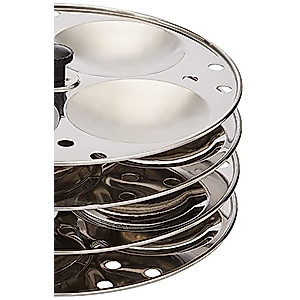 Tabakh Stainless Steel 4-Rack Idli Stand, Makes 16 Idlis