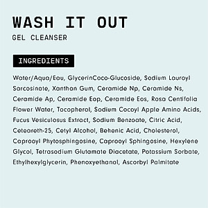 Versed Wash It Out Gel Face Cleanser - Mild, Non-Stripping Gentle Gel Facial Wash with Nourishing Rosewater and Moisturizing Ceramides - Vegan (4 fl oz)