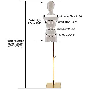 Tailors Dummy Mannequins Female Manikin Dress Form - Half Body Mannequin Torso with Matal Stand, Portable Model for Window/Counter/Tiered Display Shelf Dressform Mannequin
