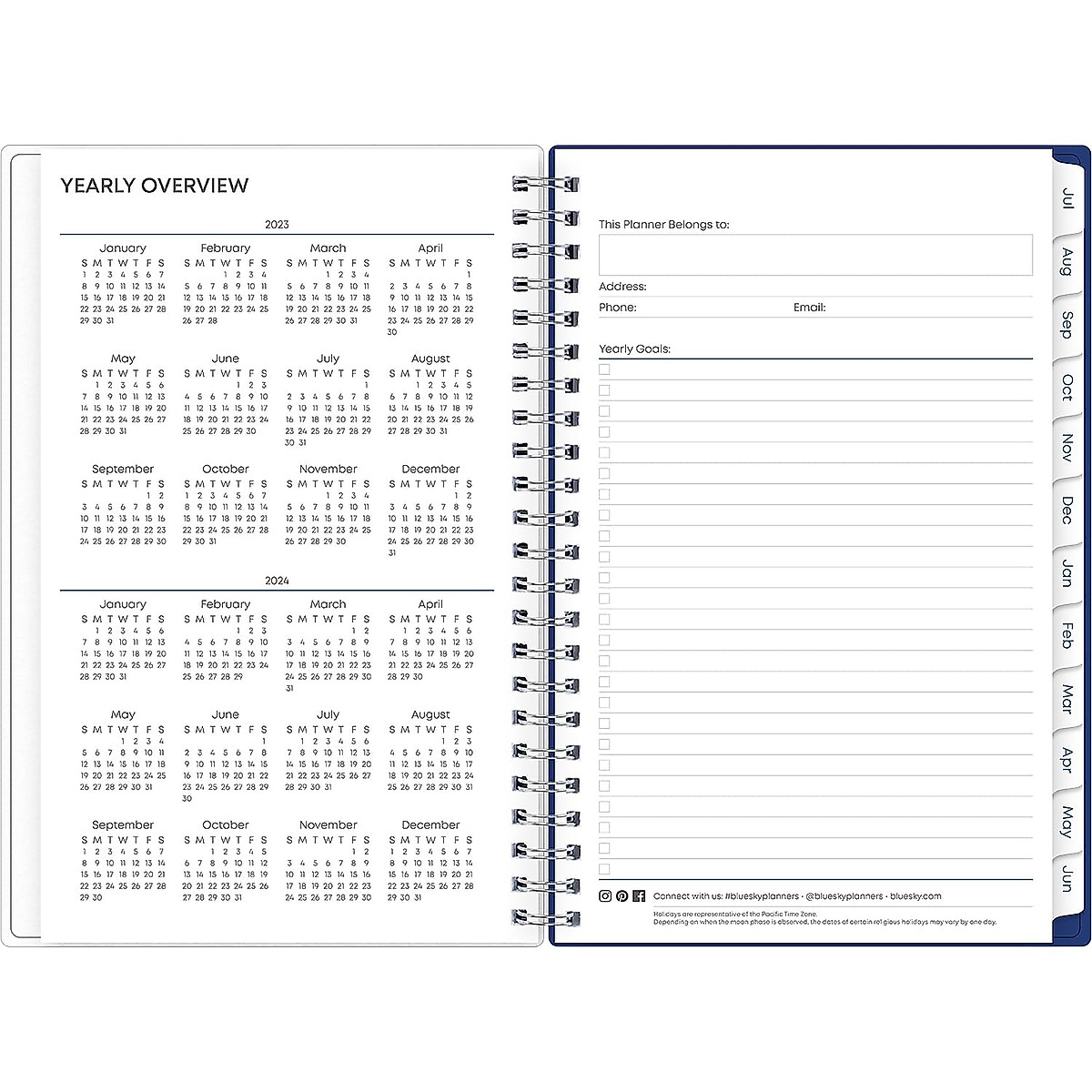 2023-2024 Blue Sky Chanson 5-inch x 8-inch Academic Weekly & Monthly Planner, Blue (128694-A24)