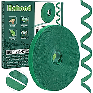 Hahood Plant Ties Reusable Garden Tape Adjustable Plant Support for Effective Growing Nylon Plant Tie Strap for Flowers, Tomato, Vines, Tree (50 Feet x 0.47 Inches, Green)