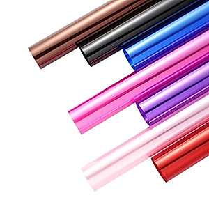 NUOBESTY 20 PCS Cellophane Wrap Roll Colored Cellophane Sheets 7 Colored Cellophane Wrap |Gifts, Baskets, Treats, Cellophane Wrapping Paper,54x54cm (Random Color)