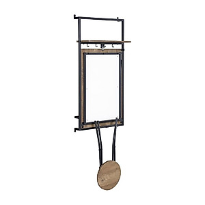 Coaster Home Furnishings Riley Foldable Wall Desk with Stool Rustic Oak and Sandy Black