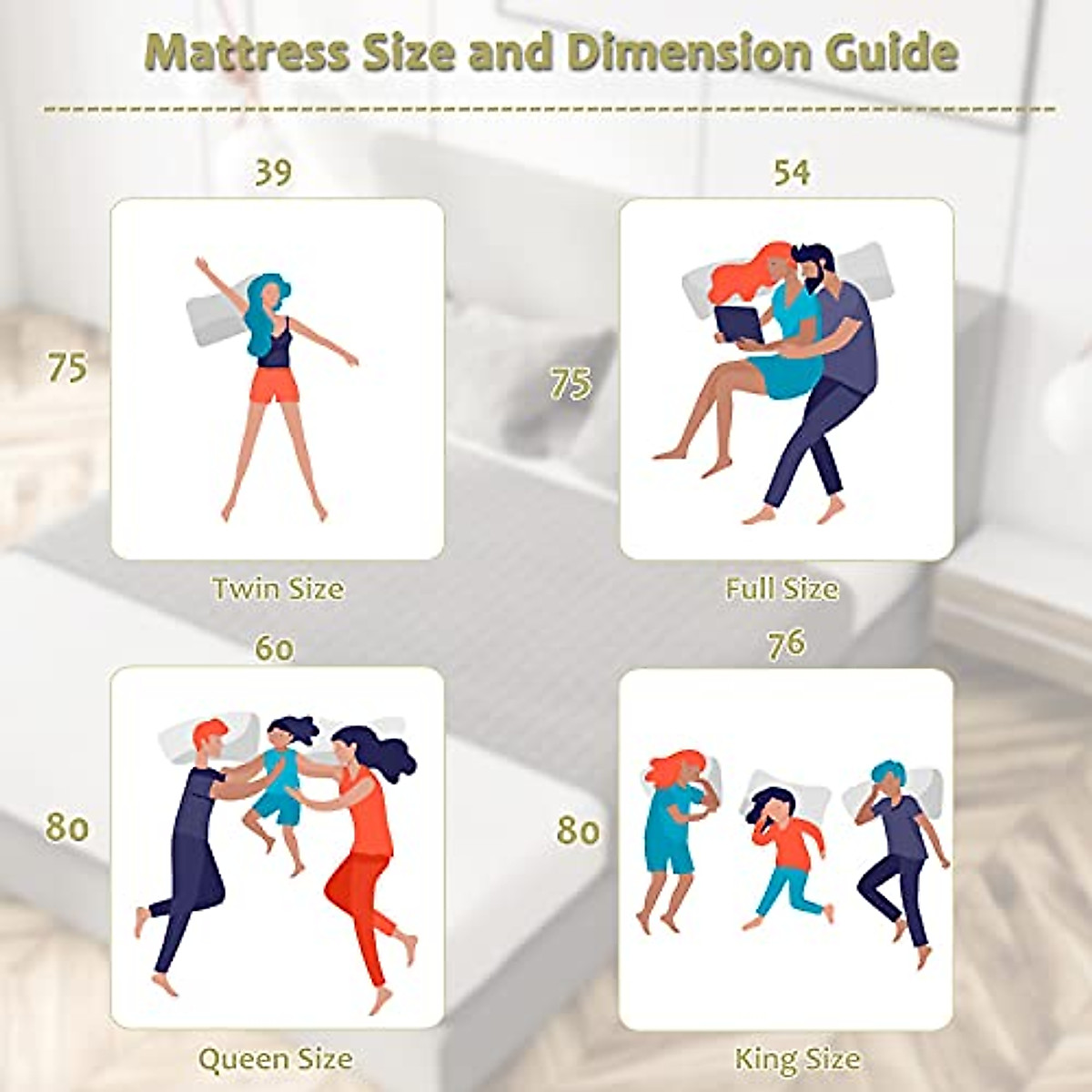 GOFLAME 3 Inch Full Size Mattress Topper, Ventilated Mattress Pad High Density for Cozy Sleeping