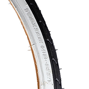 Zas Pair 700x38c Bike Tire Whitewall Foldable 40-622 for Electric Road Mountain MTB Hybrid Bike Bicycle with 700 x 38c Tires - Pack of 2