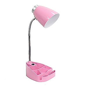 Limelights LD1002-PNK Gooseneck Organizer iPad Stand or Book Holder Desk Lamp, Pink 6.5 x 6.5 x 18.5
