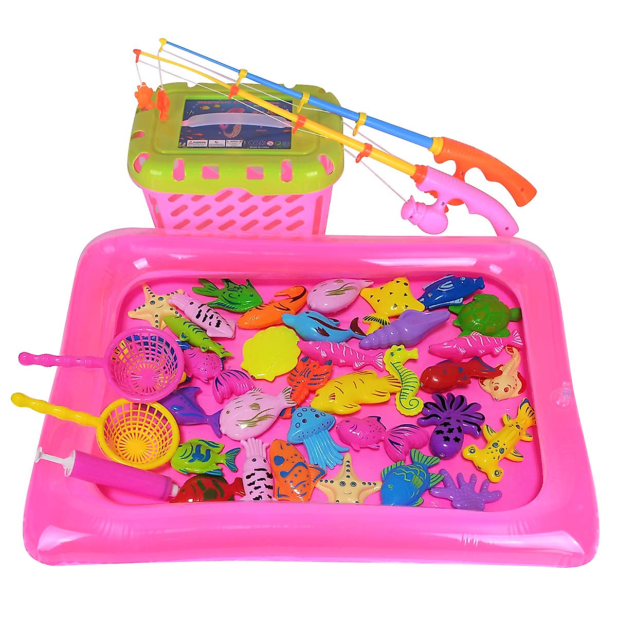 Ruthy-cutie Magnetic Fishing Game Toy with Floating Pool, Ocean sea Animals, Water Table Plastic Floating Kids Toys 1234