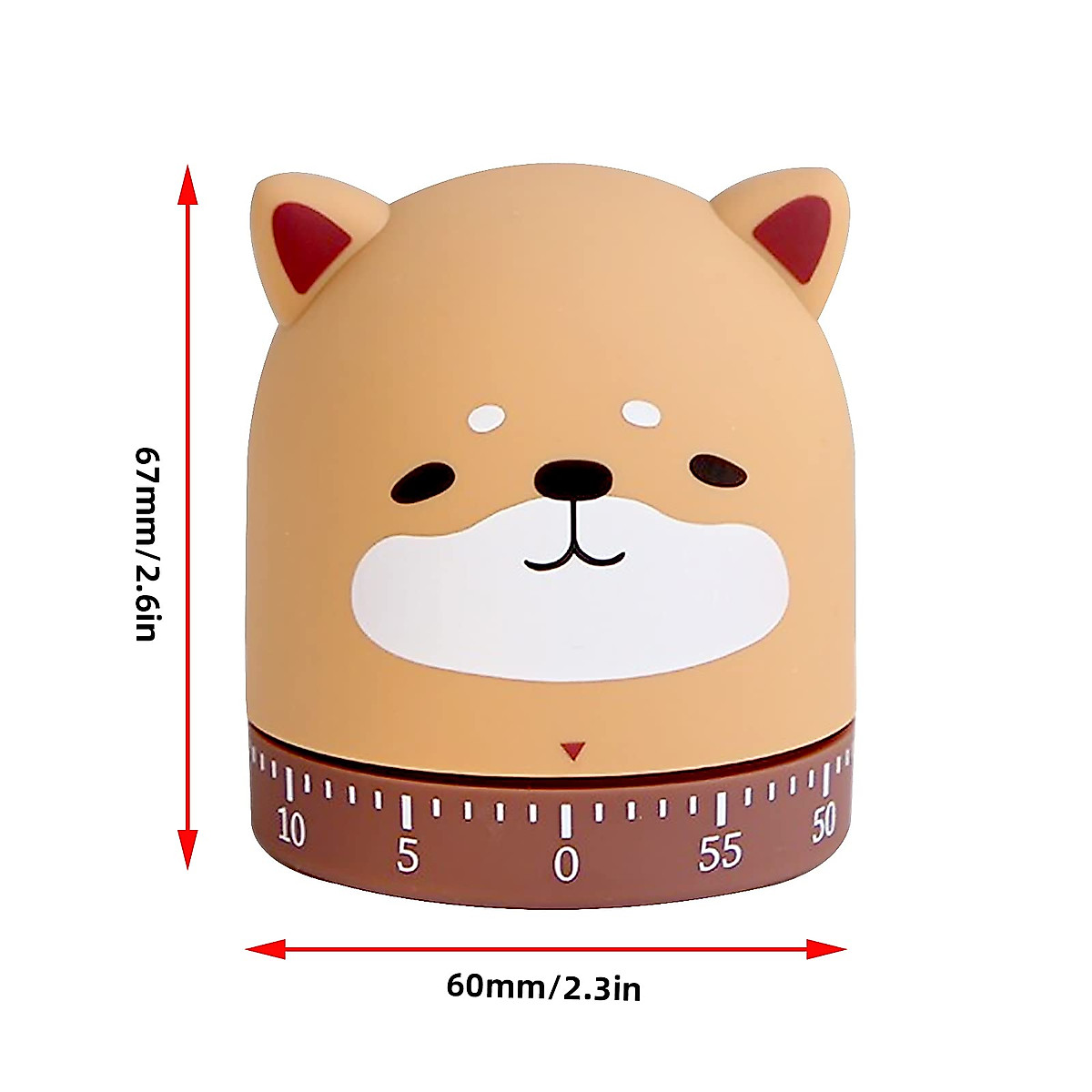 VideoPUP Cute Mechanical Timer Carton Zoo Mechanical Timer Dog Kitchen Timer Time Management for Cooking Meeting Baking Yoga Study Fitness Exercise Homework(Dog)