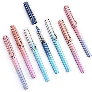 WRITECH Liquid Ink Rollerball Pens Pack of 8, Quick Dry No Bleed Roller Pens 0.5mm Black Pens for Writing, Taking Notes, Journaling & Sketching (Gradient)