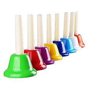 Handbell,8-Note Diatonic Hand Bells Set,Colorful Musical Instrument for Kids,Toddlers Adults,Perfect for Festivals, Teaching,Church,Weddings,Family Parties Come with Carry Bag