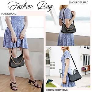 NUBILY Shoulder Bag for Women Trendy Mini Purse Small Handbag with Zipper Closure Tiny Clutch Purses