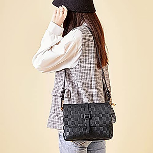 TXUNIAOZZ Small Fashion PU Crossbody Bags Shoulder Bag Purse Handbags for Women,Black