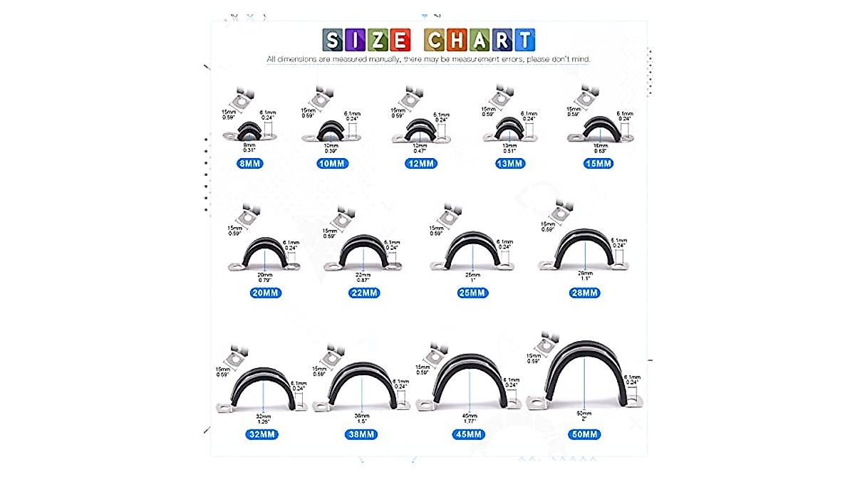 Glarks 16Pcs 10MM Pipe Strap Clamp Set - Durable & Versatile