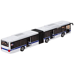 Daron RT8563 New York City MTA Metro Articulated Electric Bus 1:43 Scale- 16 Inches long White/Blue/Black