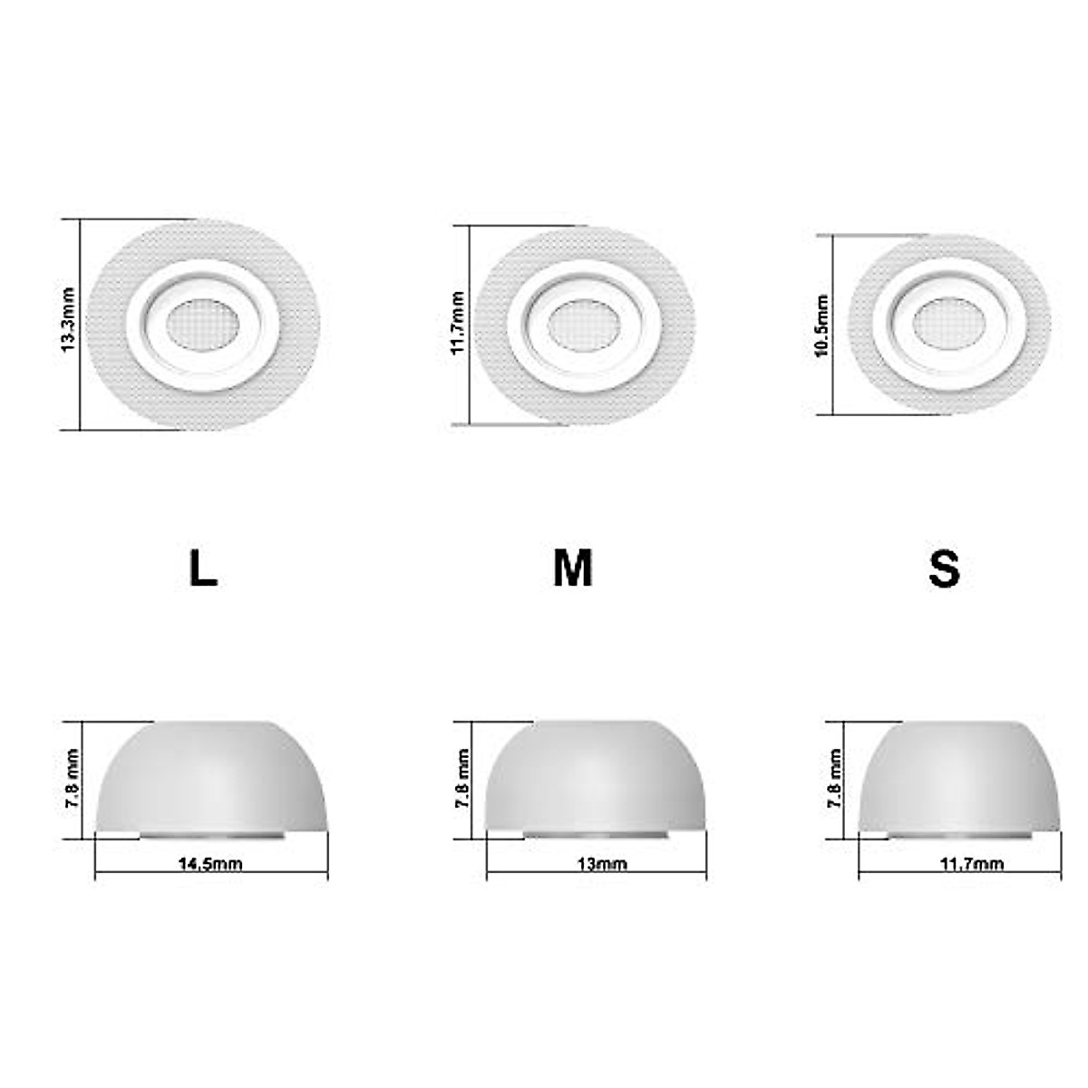 E ECSEM Replacement Eartips Premium Memory Slow Rebound Foam Ear Tips Noise Reducing Earbud Tips Compatible with Apple AirPods Pro Earphone (L, Black&Gray)