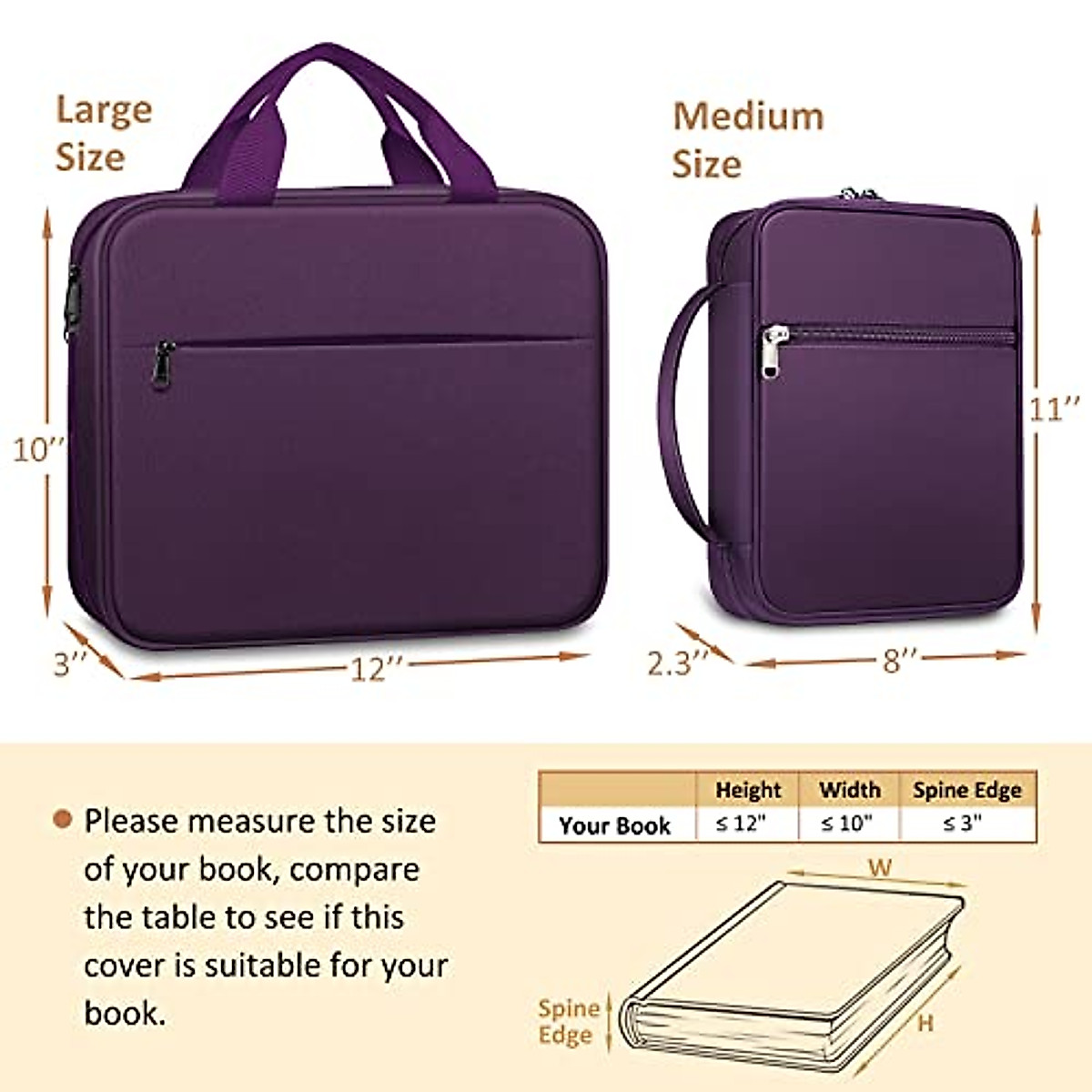 FINPAC Large Bible Cover, Carrying Book Case Church Bag Bible Protective with Handle and Zippered Pocket, Perfect Gift for Men Women Father Kids (Maroon)