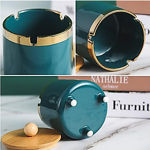 Ashtray 1 Pack Ceramic Ashtray Cigarette Ashtray Home Easy Clean Decorative Ashtray Holder Indoor Outdoor Patio Cigarette Ashtray Green Ash Tray