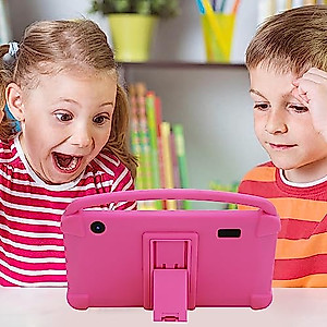 Kids Tablet 7 inch, Android Tablet for Kids, 16GB ROM, Support 128GB Expand, with Parental Control, Google Certified Toddler Tablet, WiFi, Bluetooth, Dual Camera Tablet with Silicone Case