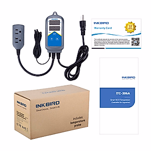 Inkbird ITC-306A WiFi Temperature Controller, Wi-Fi Aquarium Thermostat Heater Controller 120V~1200W Temperature Control with Two Probes only for Heater Aquarium Breeding Reptiles Hatching.