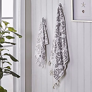 SKL Home Mirage Fringe 100% Turkish Cotton Hand Towel (2-Pack), Taupe