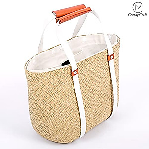 CM Comay Craft Straw Tote Bags For Women 14 in, Beach Bags For Women, Rattan Bag Oversized Beach Bag