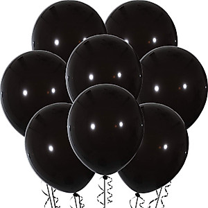 25 Packs 18 Inch Black Big Balloons Thick Latex Balloons for Black Birthday Bridal Shower Party Decorations (Black)