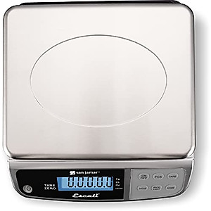 San Jamar Stainless Steel M-Series Digital Food/Kitchen Scale, 66lb Capacity, Silver