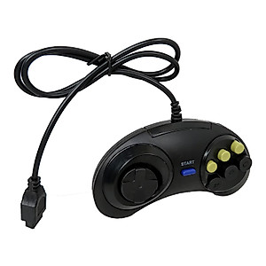 Xspeedonline 2Pcs Wired Game Controller with 8-Way Directional Pad 6-Digital Buttons for Nintendo SNES Platform, Gamed Joystick Compatible for Sega Genesis, Black