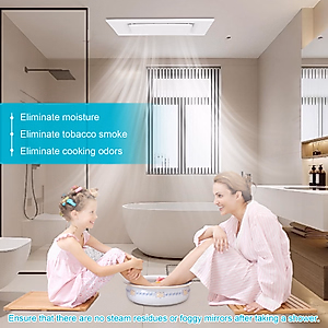 Orsong Bathroom Fan Ceiling Mount Exhaust Ventilation.130 CFM 1.0 Sones 4 Inches Duct Bathroom Exhaust Fan,Very Quiet Ventilation and Exhaust Fan (10 in(Hole Size))，White