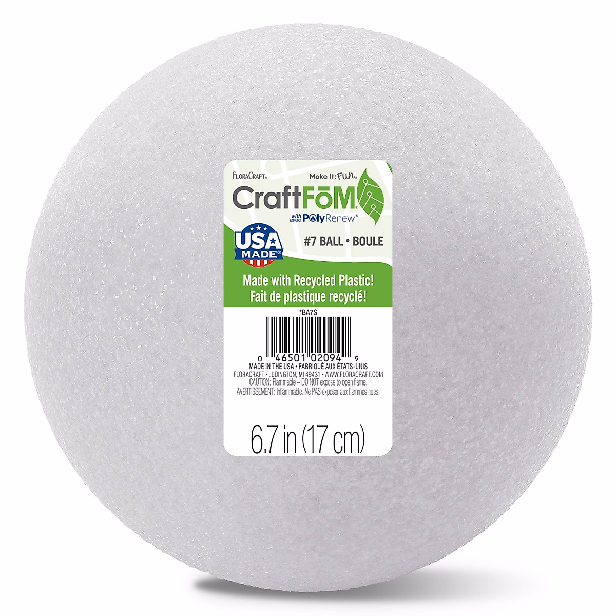 FloraCraft CraftFōM Ball 4.7 Inch White