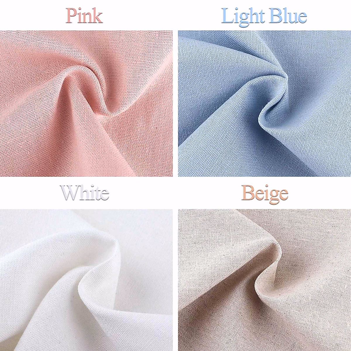 4pcs Nature Linen Needlework Fabric, Kurilai Solid Colour Embroidery Fabric, Square Linen Cloth Crafts Accessories for Making Garment Craft, Cross Stitch, Needle Embroidery, DIY Decoration (19x19inch)