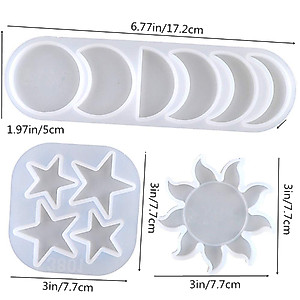 Moon Phase Resin Molds Sun and Star Epoxy Silicone Mold Kits Silicone Mold for Resin Crafts DIY, Making Decoration Pendants/Wall Hanging