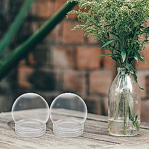 Didiseaon 20pcs Clear Plastic Water Globe Snow Globes with Screw Off Cap for DIY Water Globe Snow Globe Art Crafts Christmas Table Decoration Gifts 150ml